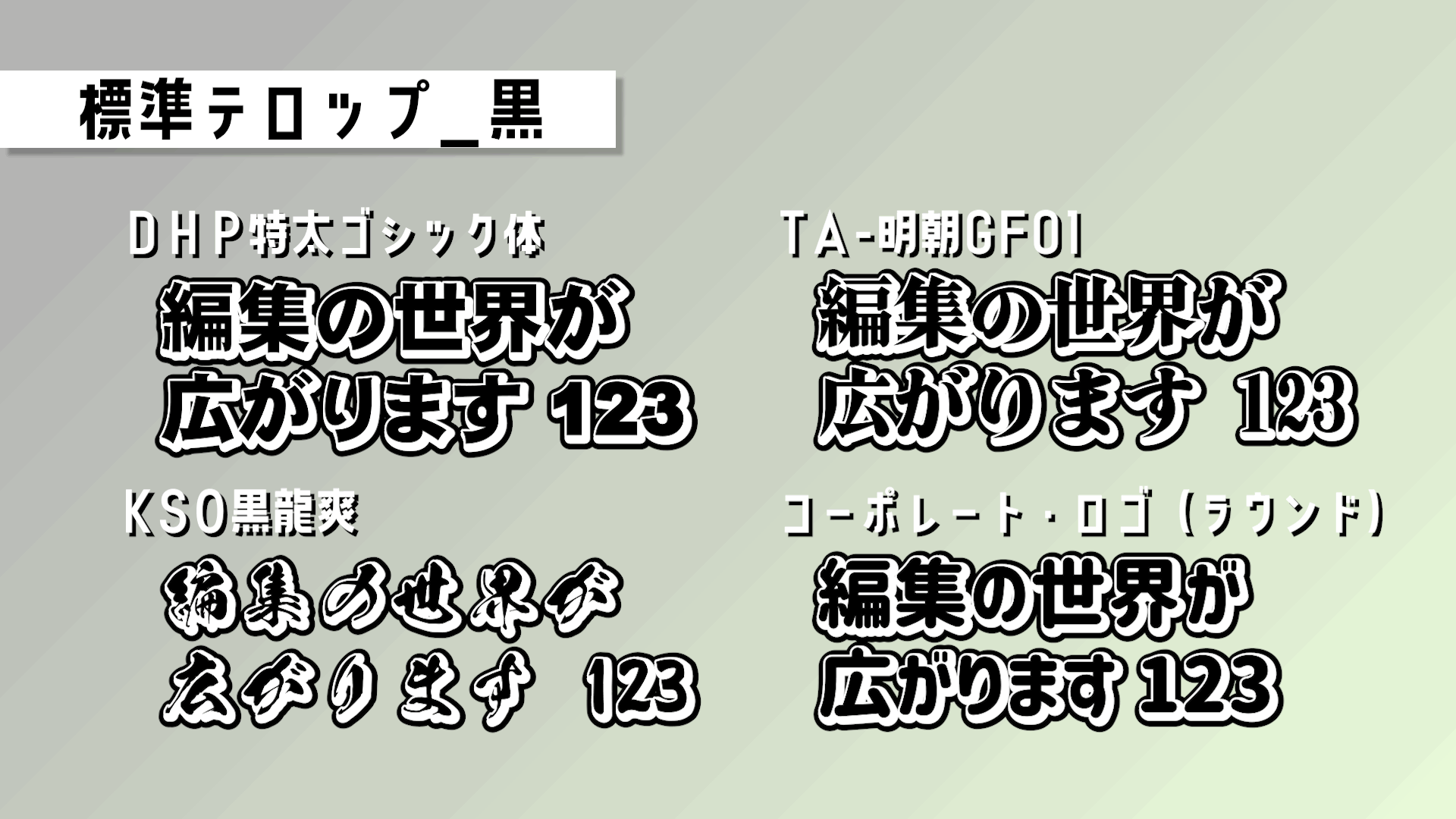 編集セット ｜ 収録内容/テロップスタイル
